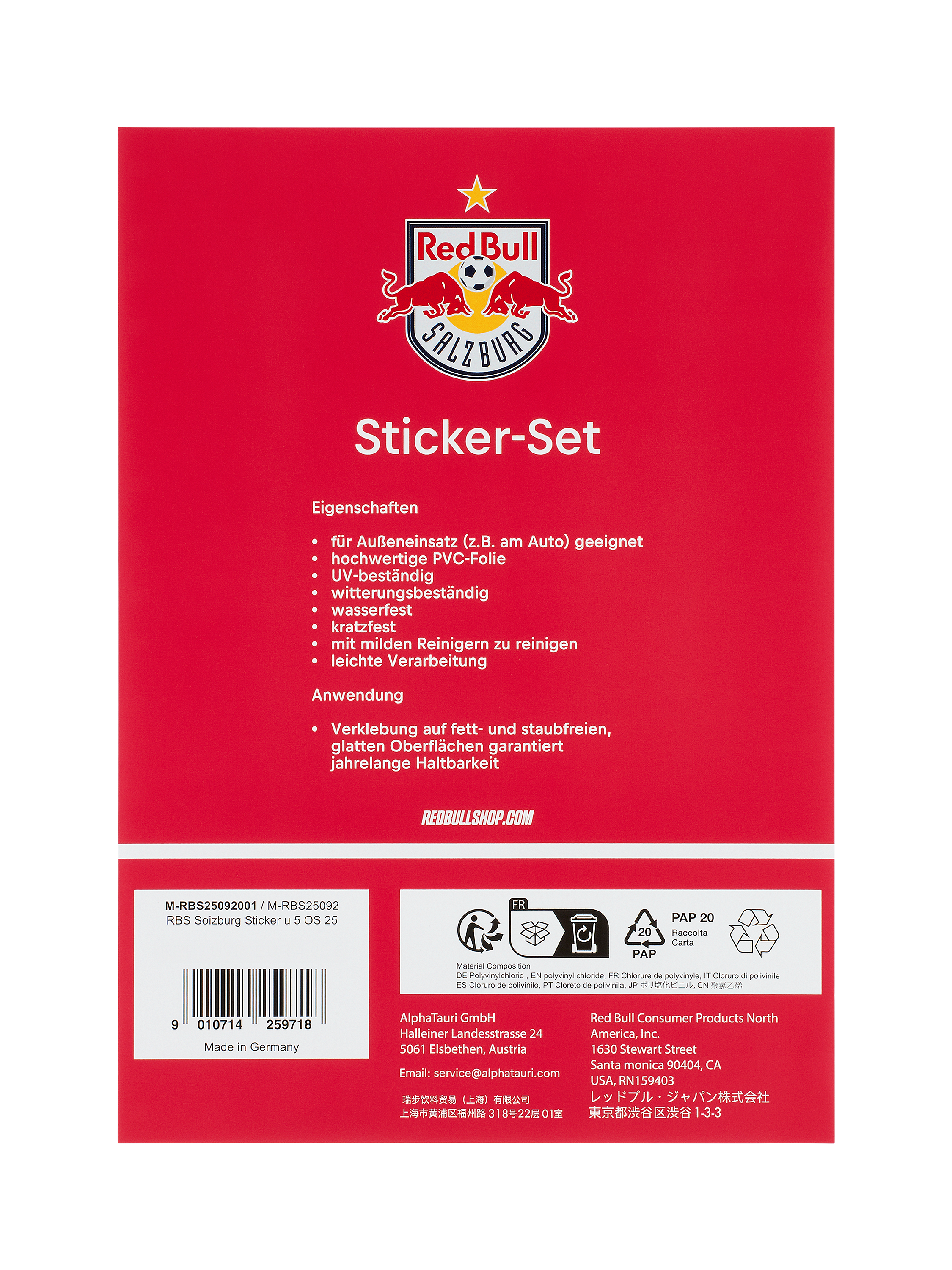 FC Red Bull Salzburg Sticker Set | Red Bull Shop US